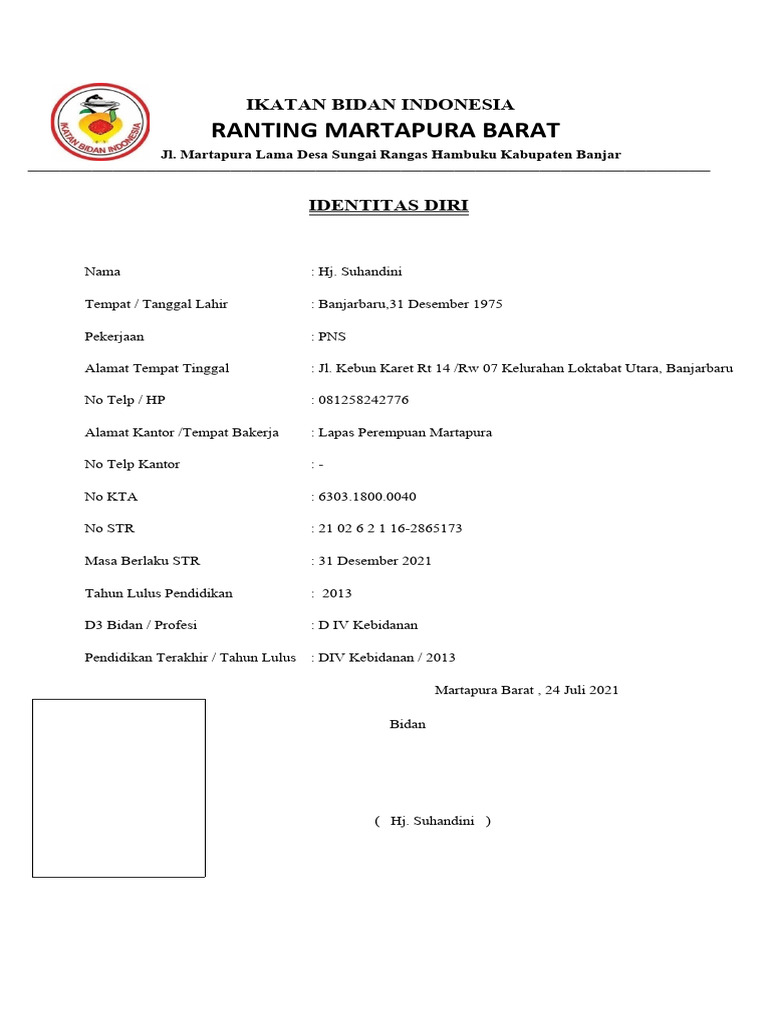 Permohonan Perpanjangan STR Bidan | PDF