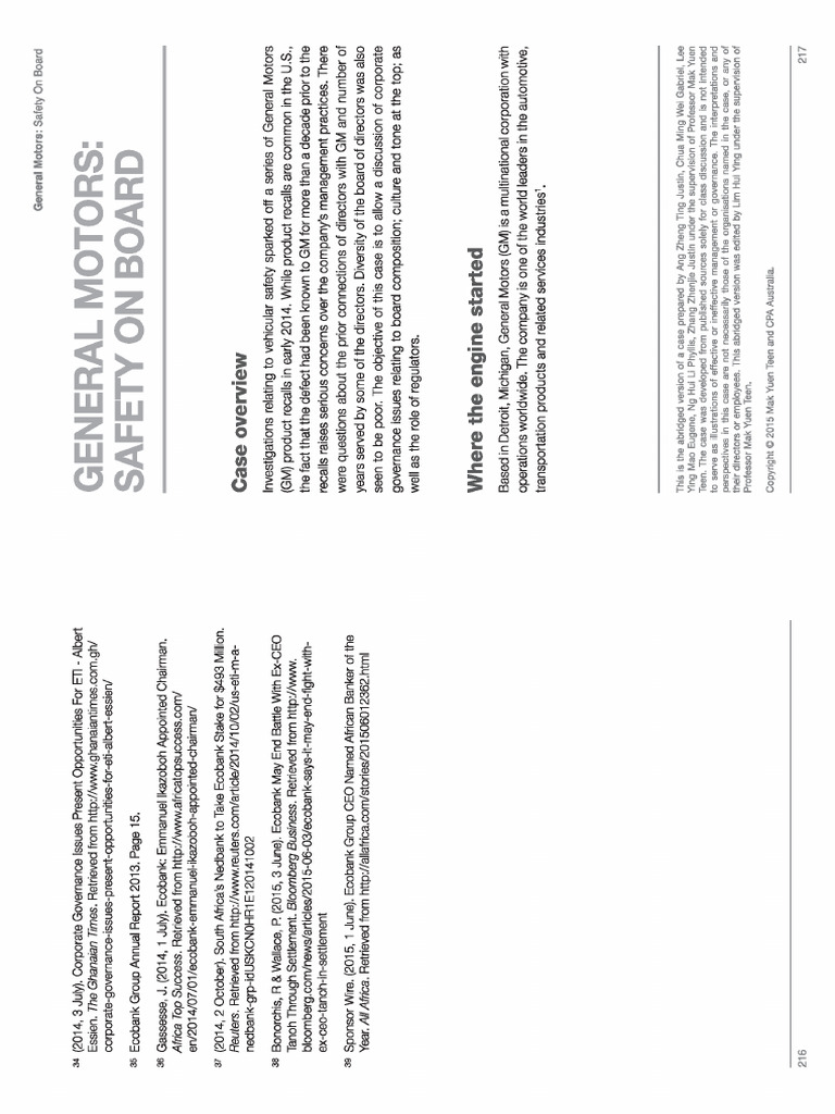 GM - Case Study 1 | PDF | General Motors | Vehicles