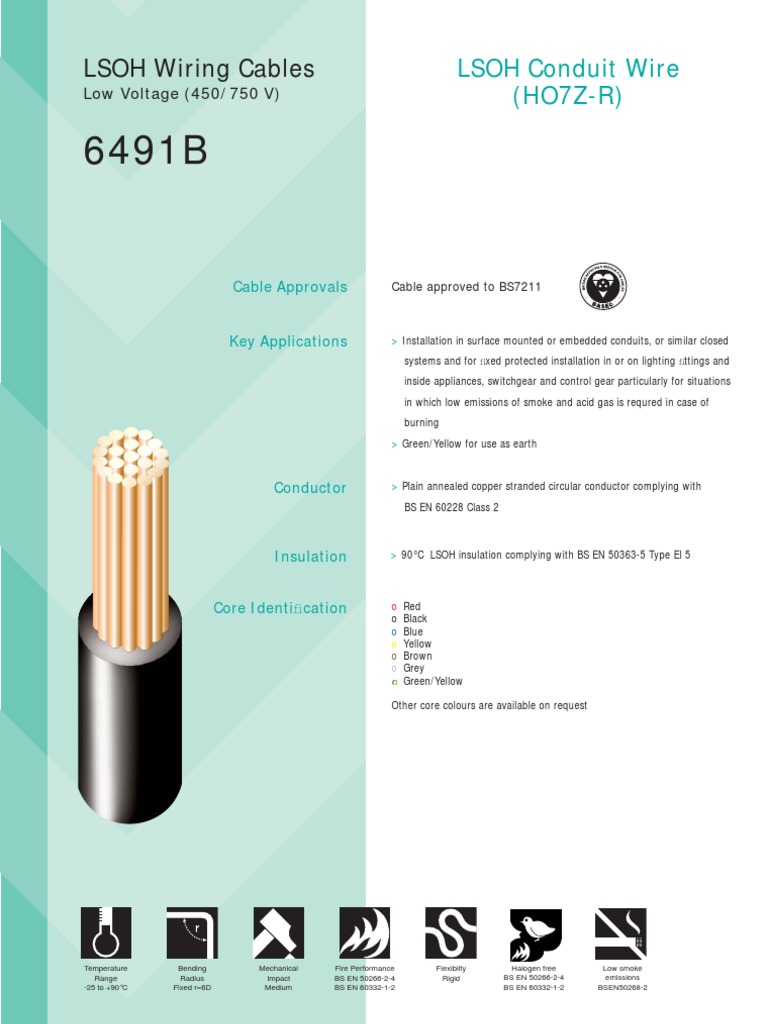 Bs7211 Basec Lsoh Cable | PDF | Components | Electromagnetism