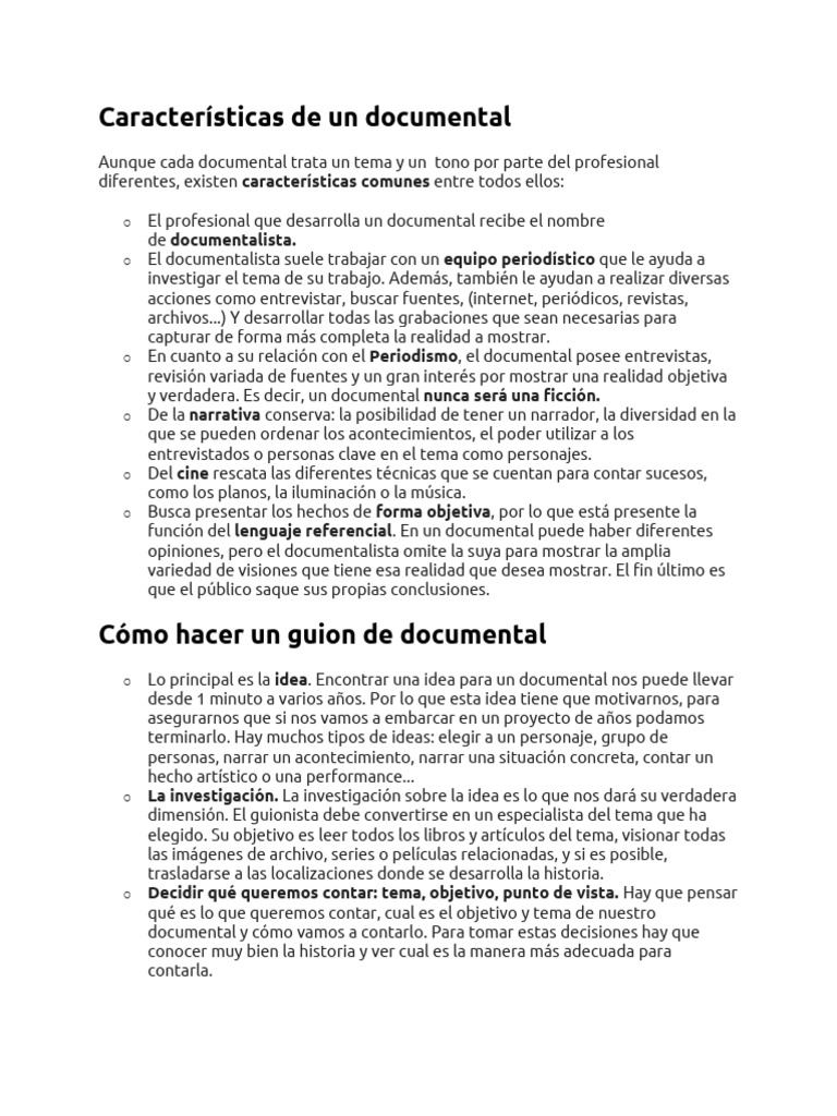 Cómo Hacer El Guión de Documenta | Descargar gratis PDF | Documental