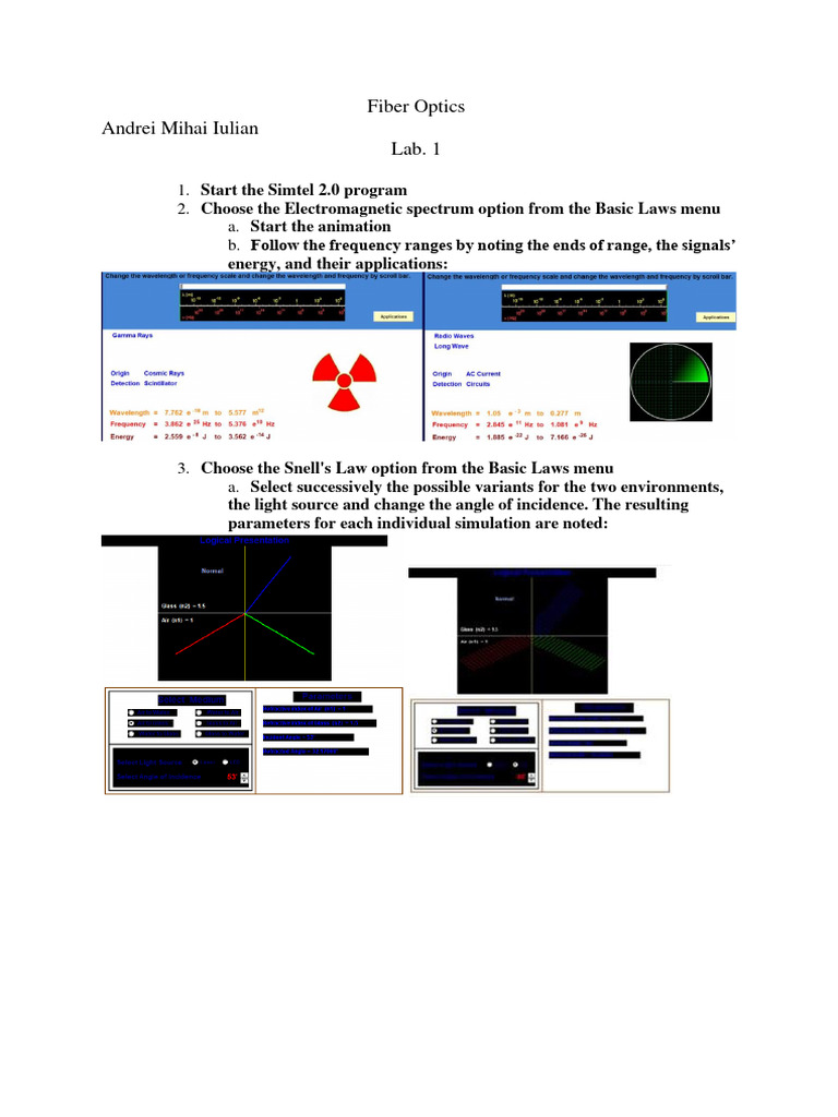 AMN-Laboratoare ANDREI Mihai Iulian ITS | PDF | Fiber Optic ...