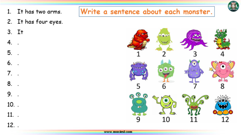Sentence Writing Body Parts Worksheet 9u3inr | PDF