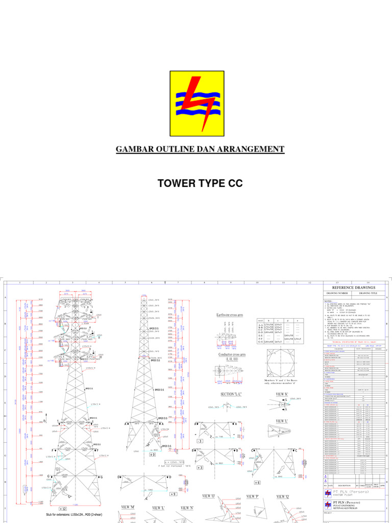 150kV Tower Technical Specs | PDF | Insulator (Electricity) | Screw