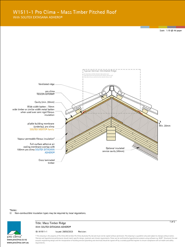 Mass Timber Pitched Roof Ridge, SOLITEX ADHERO | PDF | Building ...