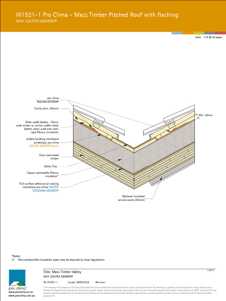 Mass Timber Pitched Roof With Flashing Valley, SOLITEX ADHERO | PDF ...