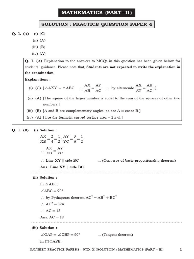 MQP Ans 04 | PDF | Circle | Area