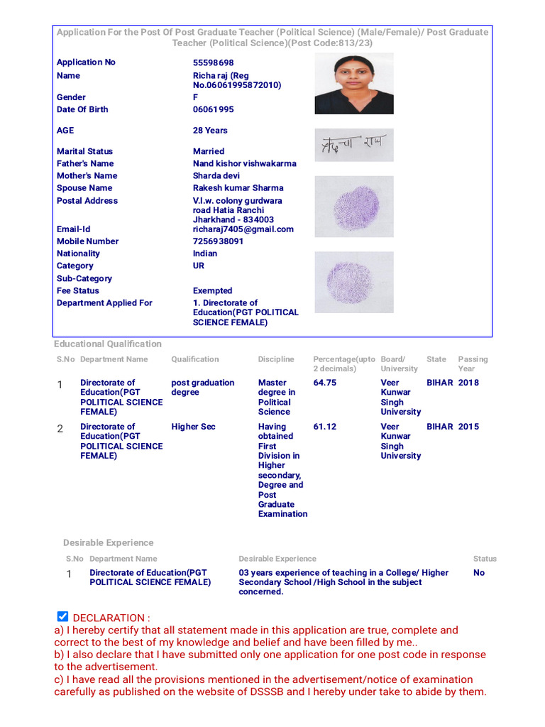 Dssb Pgt Pdf Postgraduate Education