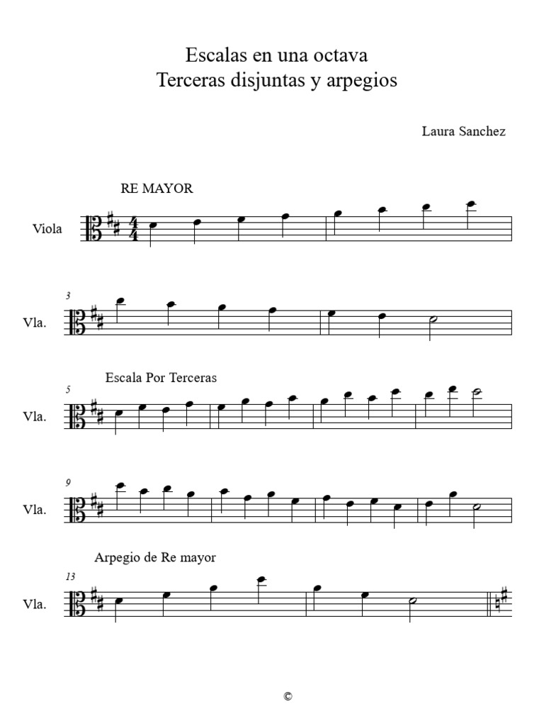 Escalas 1 Octava - VIOLA | PDF | Échecs