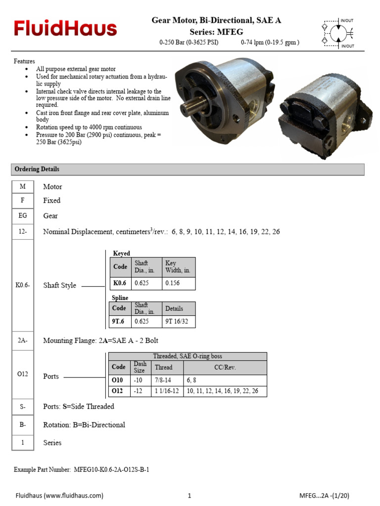 MFEG - 2A Gear Motor, SAE A, R1 | PDF | Gear | Mechanical Engineering