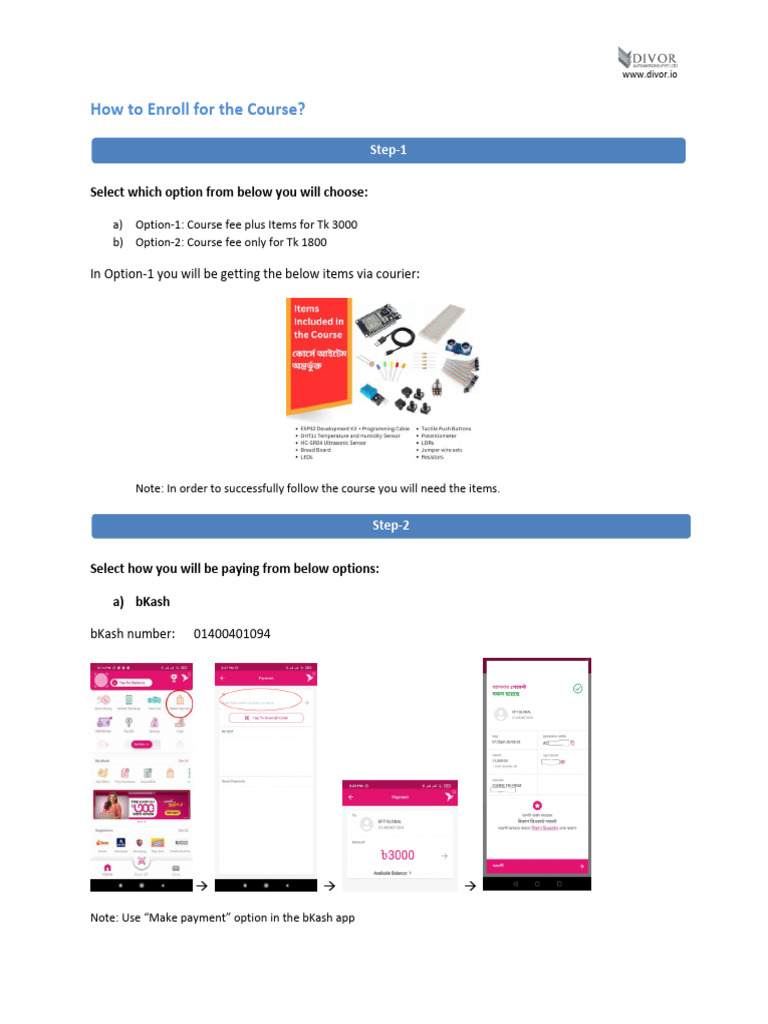 How To Enroll For The Course | PDF