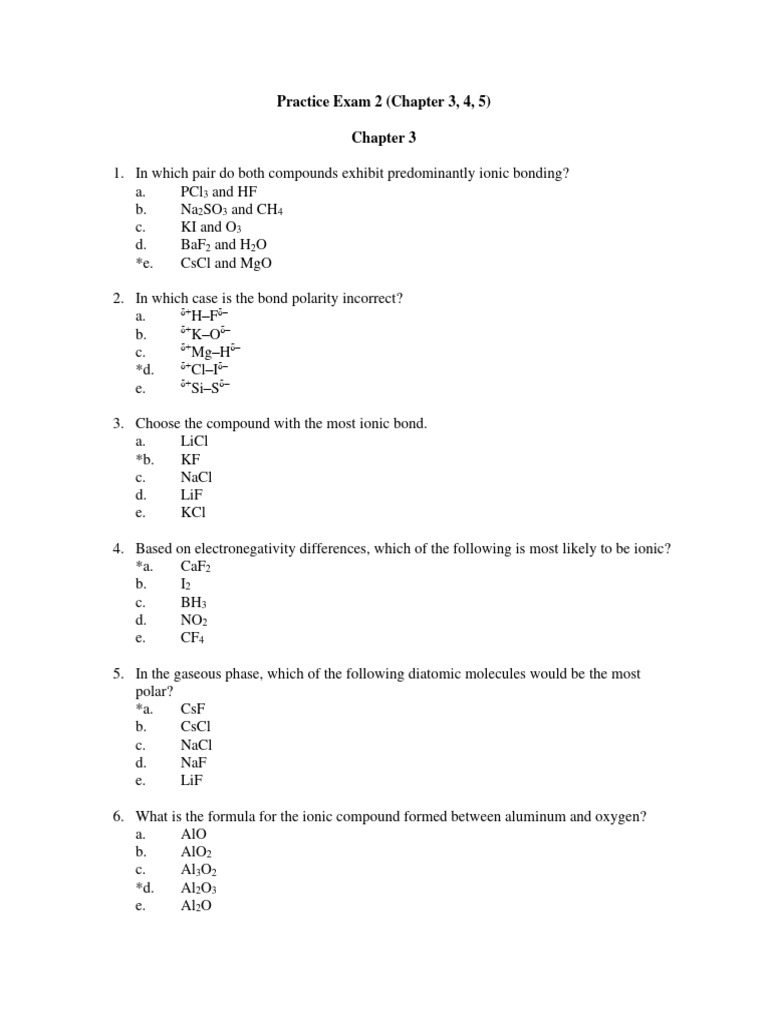 Practice EXAM 2 - Answer Keys & Explanation | Download Free PDF | Mole ...