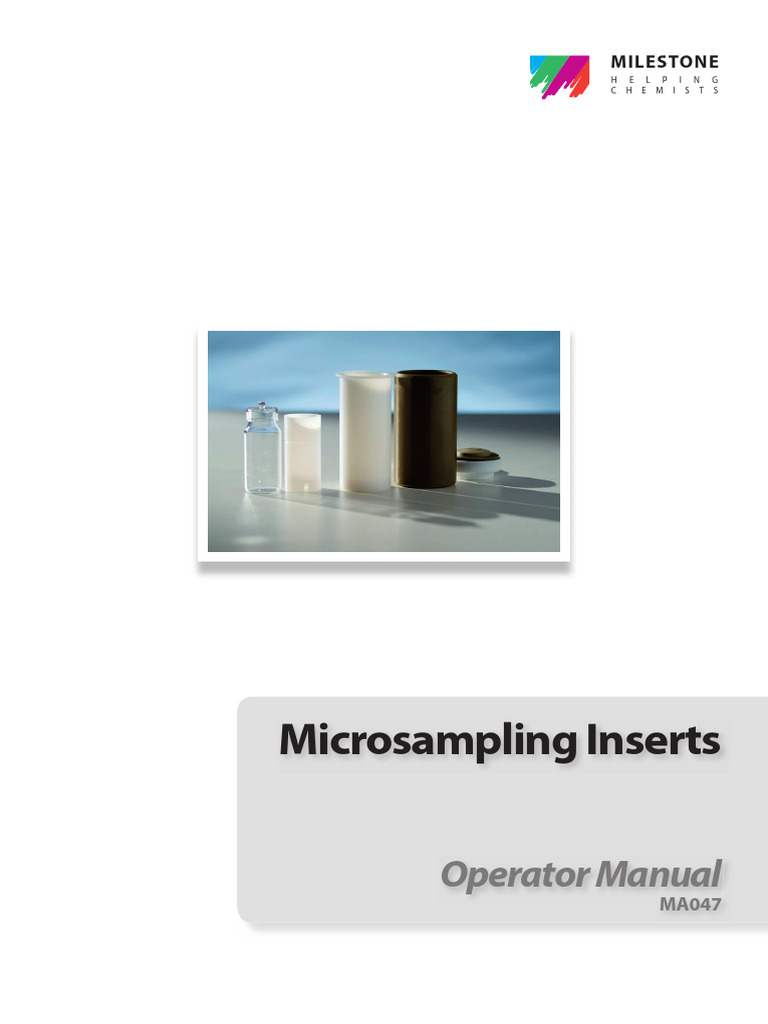 Microsampling Inserts User Manual | PDF | Thermocouple | Physical Sciences