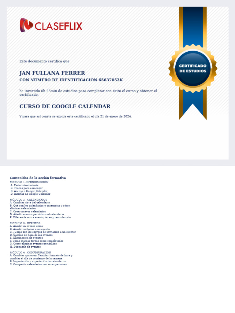 Curso Completo de Google Calendar | PDF