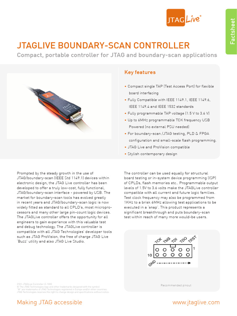 2101 JTAGLive Controller E | PDF | Electrical Engineering | Computer Hardware