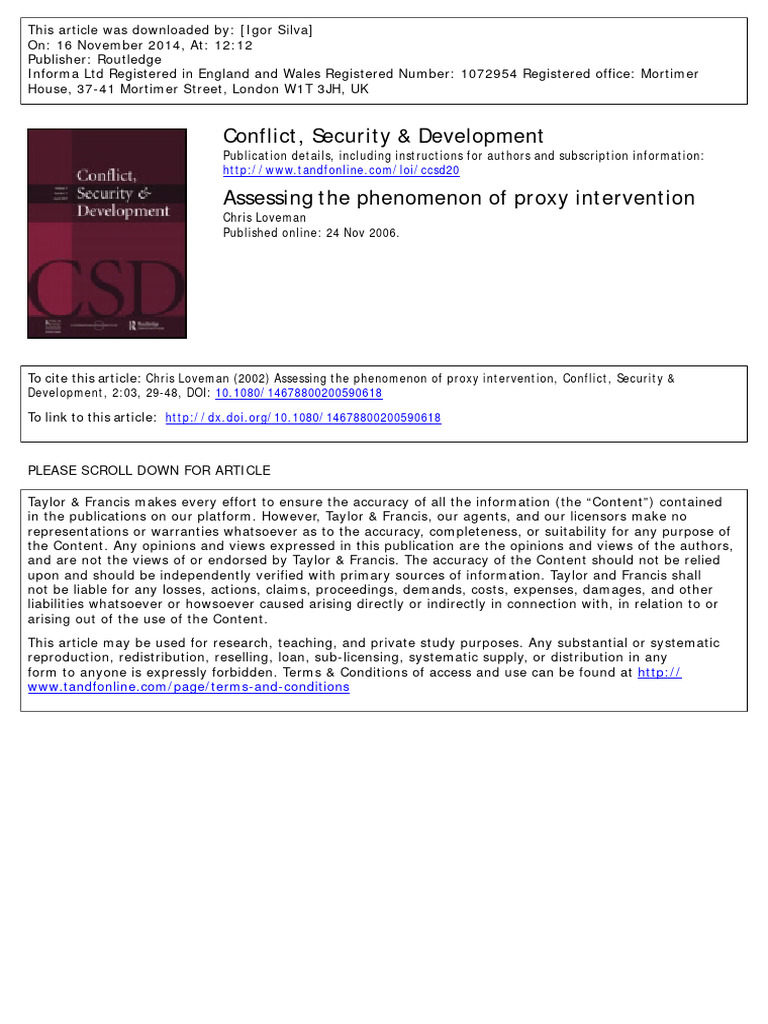 (Loveman, 2002) Assessing The Phenomenon of | PDF | International ...