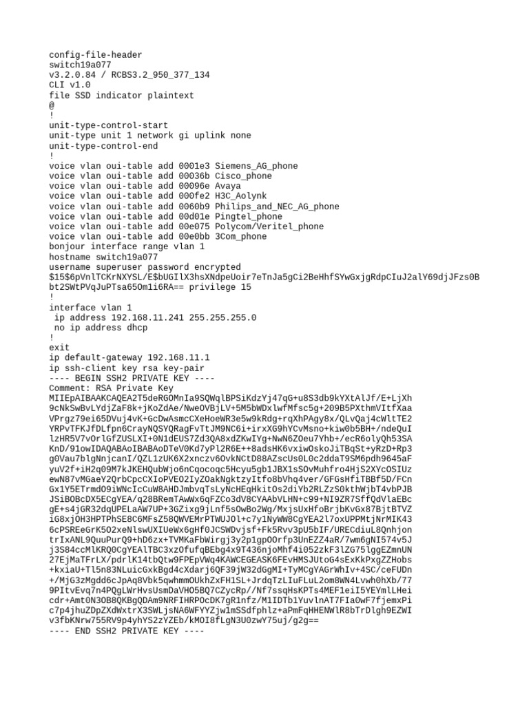 POE Switch Configuration Backup | PDF | Public Key Cryptography | Internet Standards