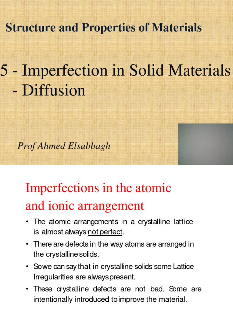5-Imperfections and Diffusion | PDF | Crystallite | Crystal