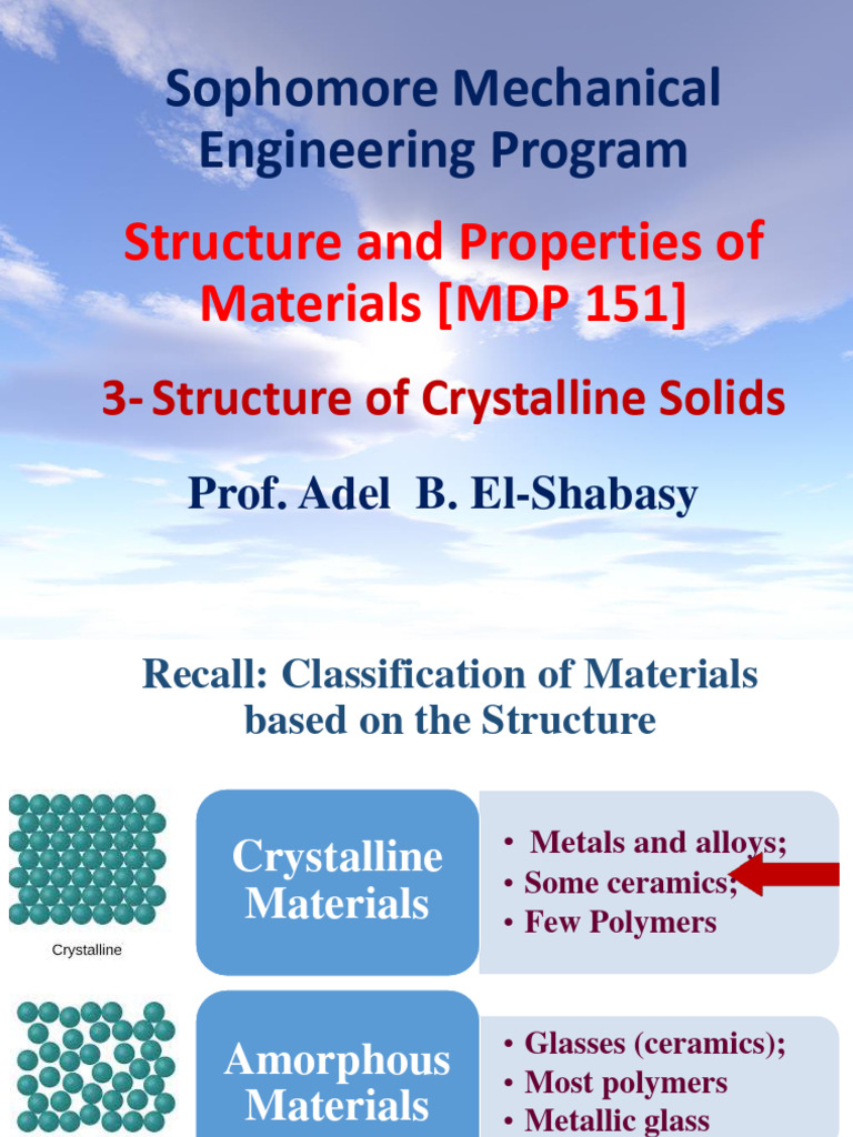 3-Crystallinity of Materials Mod A | PDF | Crystal Structure | Solid