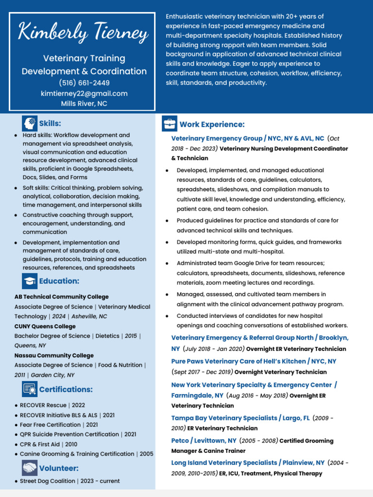 Resume - Kimberly Tierney - 2024 | PDF | Health Care | Health Sciences