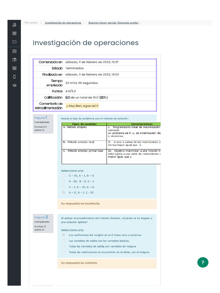 Examen Tercer Parcial (Segunda Vuelta) - Revisión Del Intento | PDF