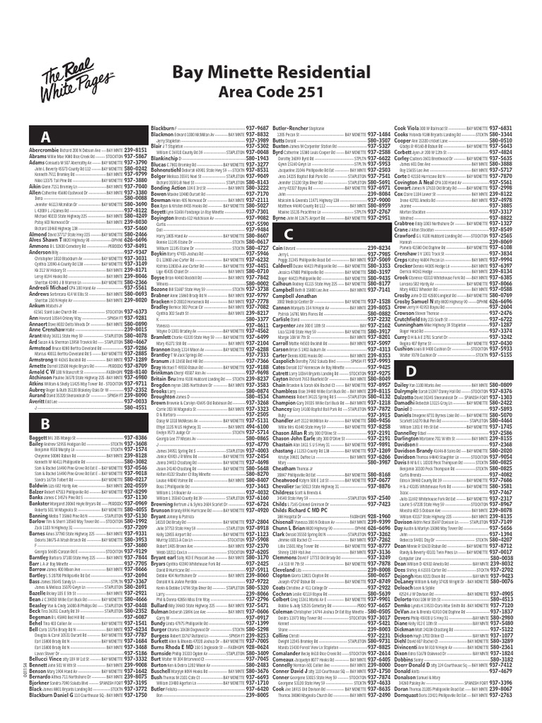Bay Minette Residential Directory | PDF