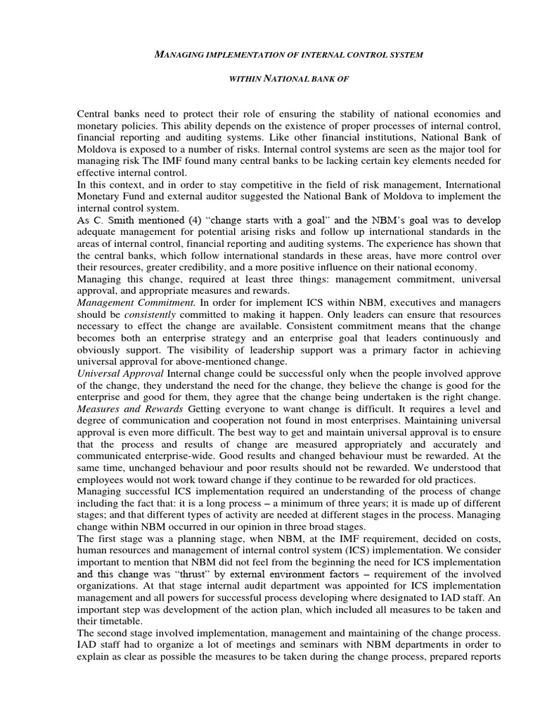 Change Management | PDF | Internal Control | Risk