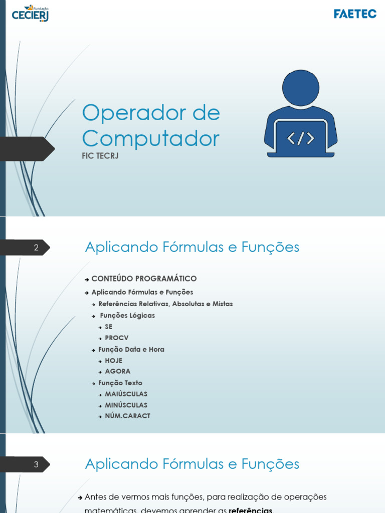 01 Aplicando Fórmulas e Funções para Análise de Dados e Resultados ...