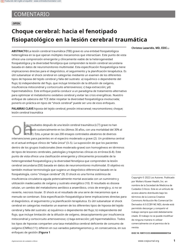 Brain Shock Toward Pathophysiologic Phenotyping In.6.en - Es | PDF ...