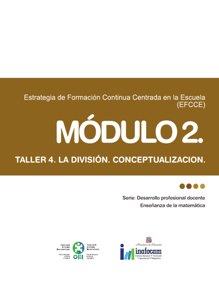 Módulo 2 Taller 4 La División. Conceptualización. 3ro y 4to | PDF