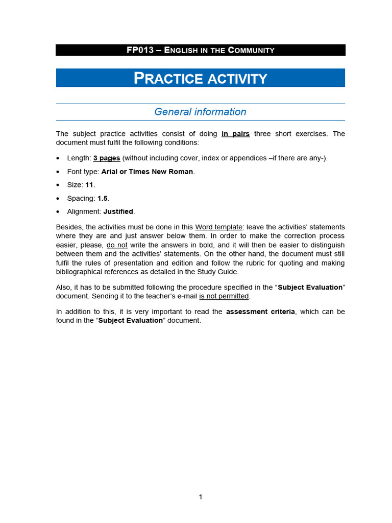 FP013 CP CO Eng - v1r0 - Practice1 | PDF | English Language | Learning