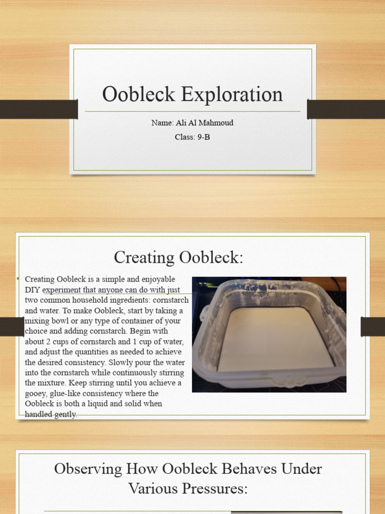Oobleck Exploration (PowerPoint) | PDF