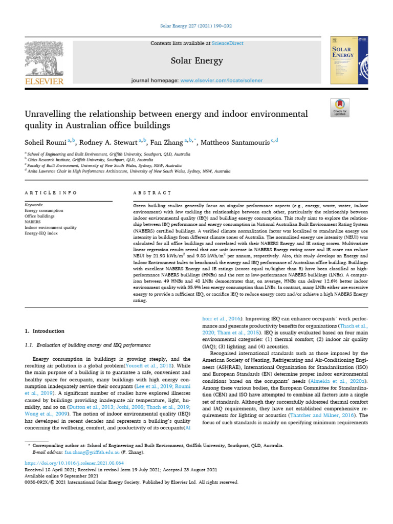 Unravelling The Relationship Between Energy and Indoor Environmental ... Unravelling The Relationship Between Energy and Indoor Environmental ...