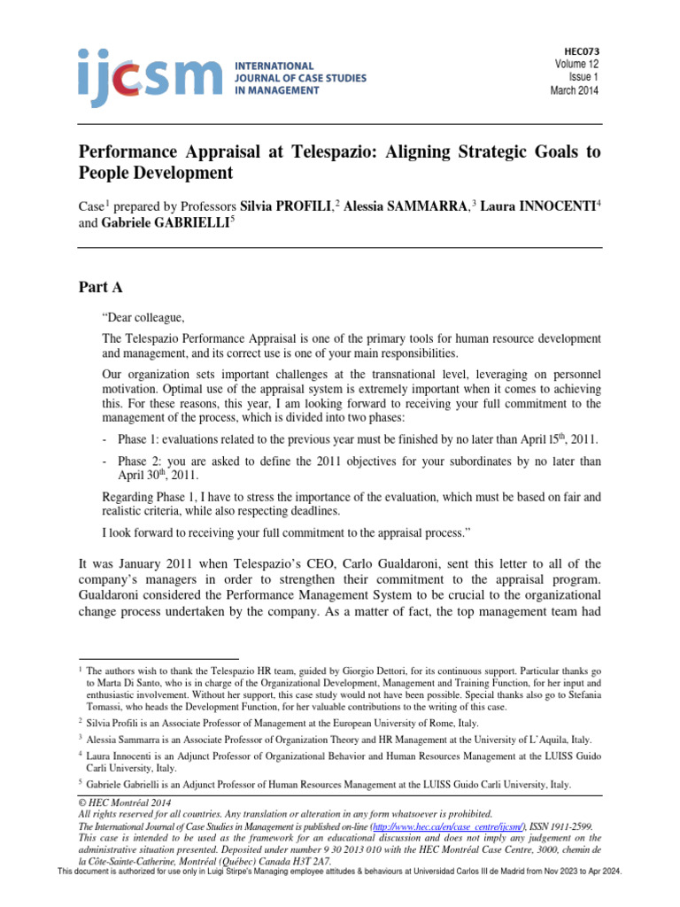 Case Study 3 | PDF | Performance Appraisal | Business