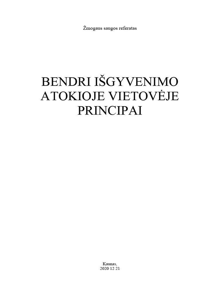 Bendri Išgyvenimo Atokioje Vietovėje Principai (Nemoku - LT) | PDF