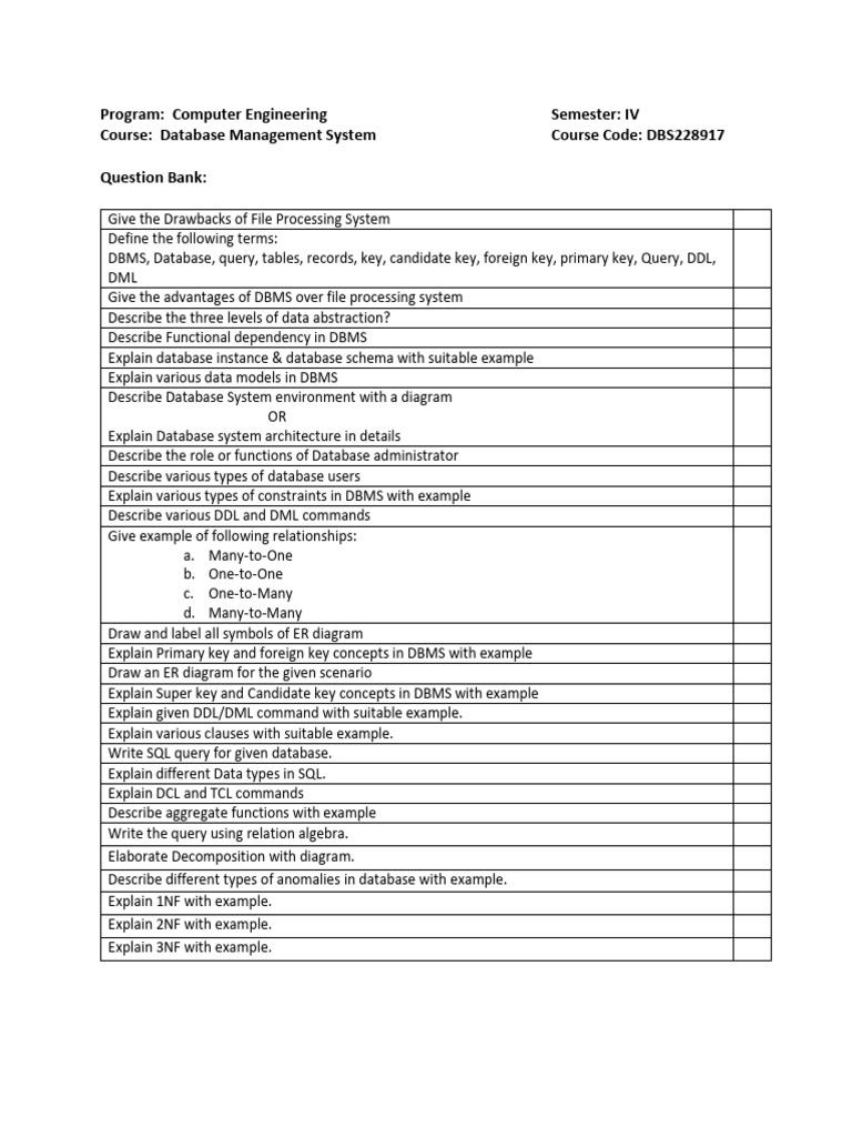 QB DBMS PT1 | PDF QB DBMS PT1 | PDF