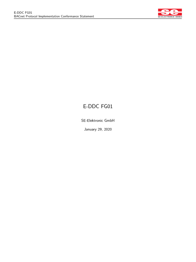 BACnet PICS E-DDC FG01 03.08.04 | PDF | Integer (Computer Science) | Data Type