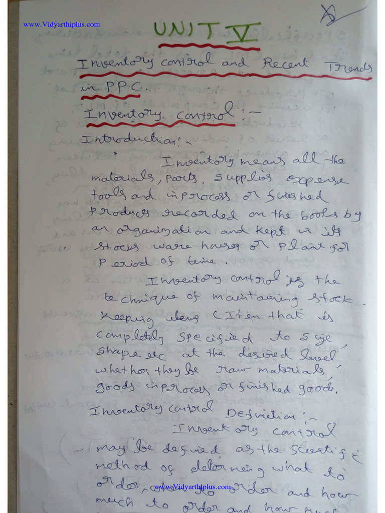 IE6605 PPC Unit 5 Notes | PDF | Home & Garden