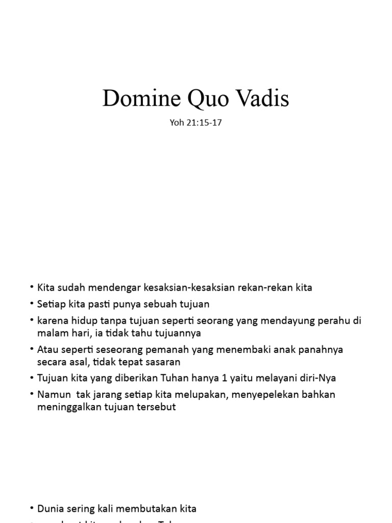 Domine Quo Vadis | PDF