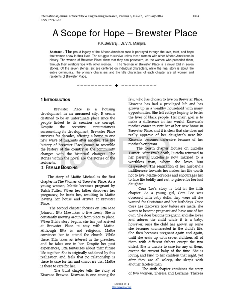 A Scope For Hope Brewster Place | PDF | General Fiction
