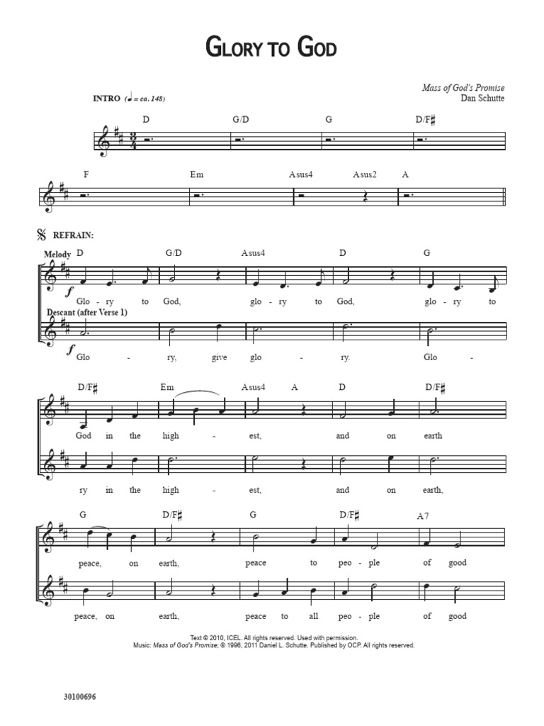 Glory to God Mass Lyrics | PDF