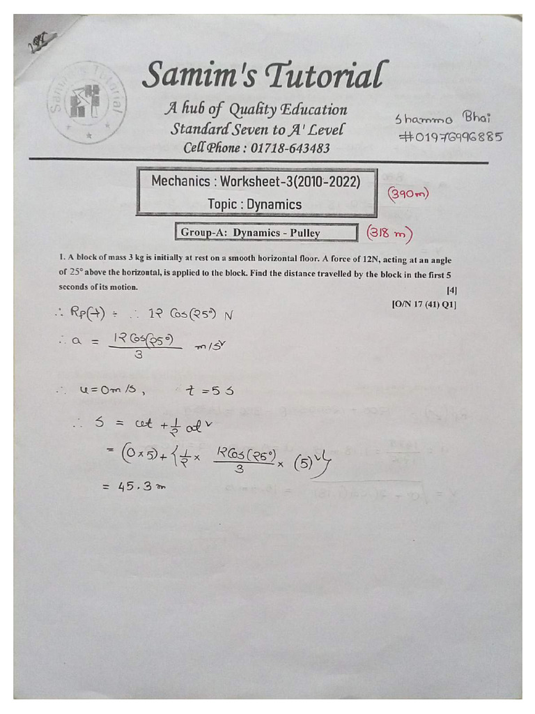 M1 WS-3 Dynamics | PDF