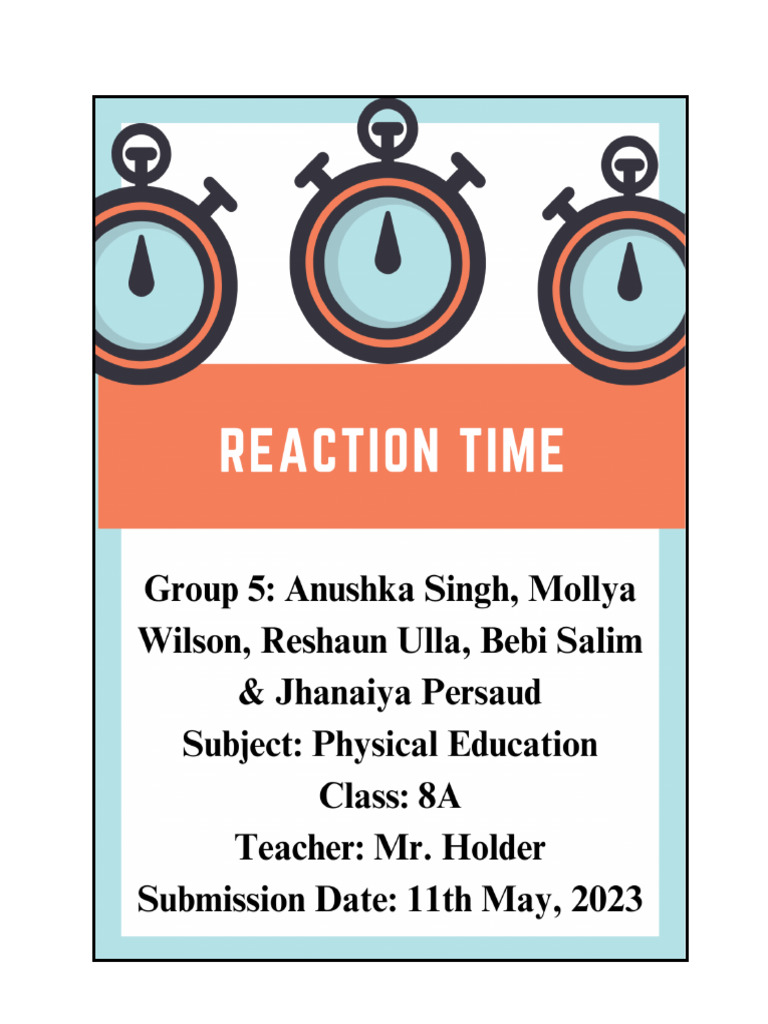 P.E Assignment - Reaction Time | PDF | Mental Chronometry | Volleyball