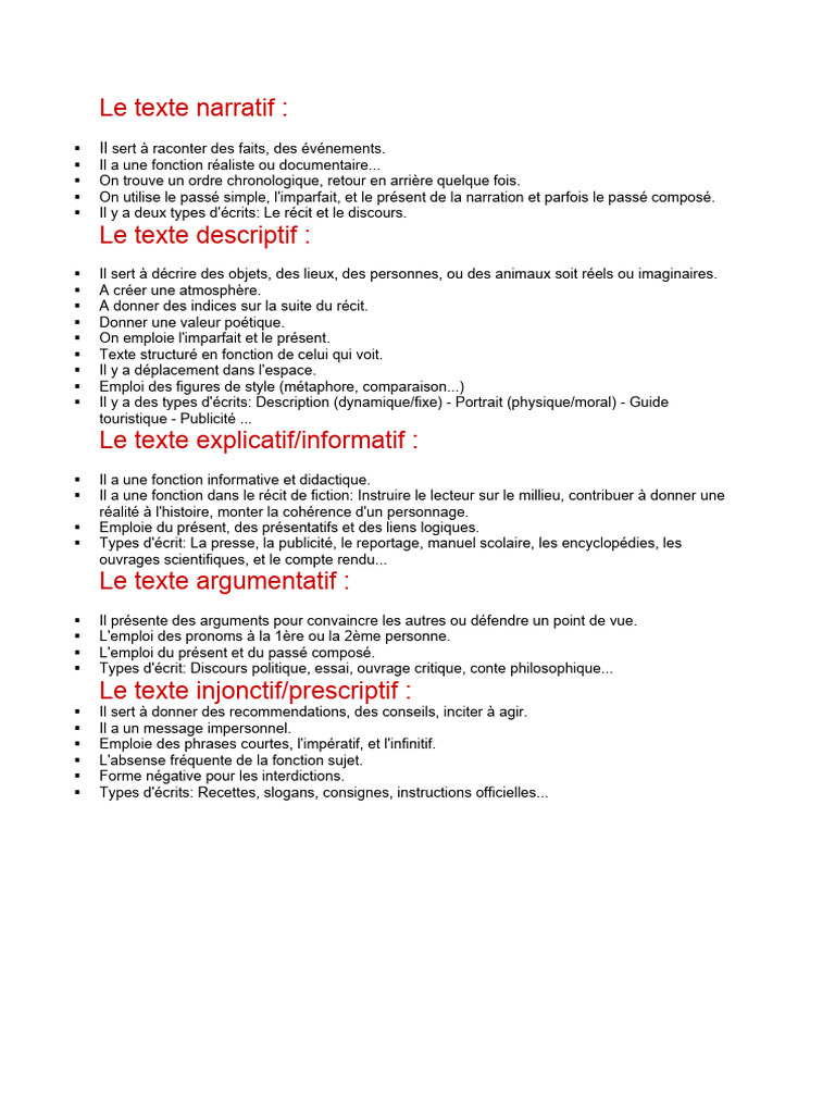 Le Texte Narratif | PDF