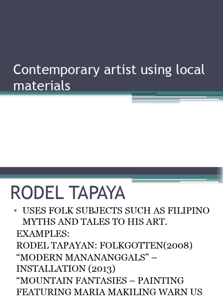 Contemporary Artist Using Local Materials | PDF