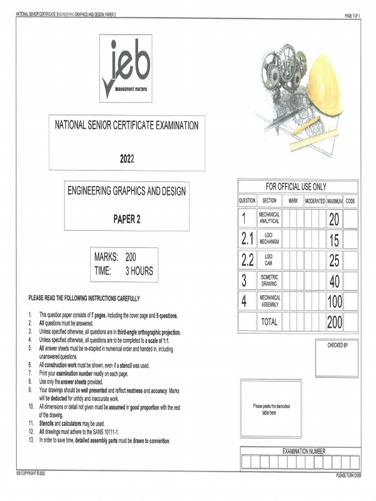 Past Exam Papers - Engineering Graphics and Design Ieb NSC Grade 12 ...