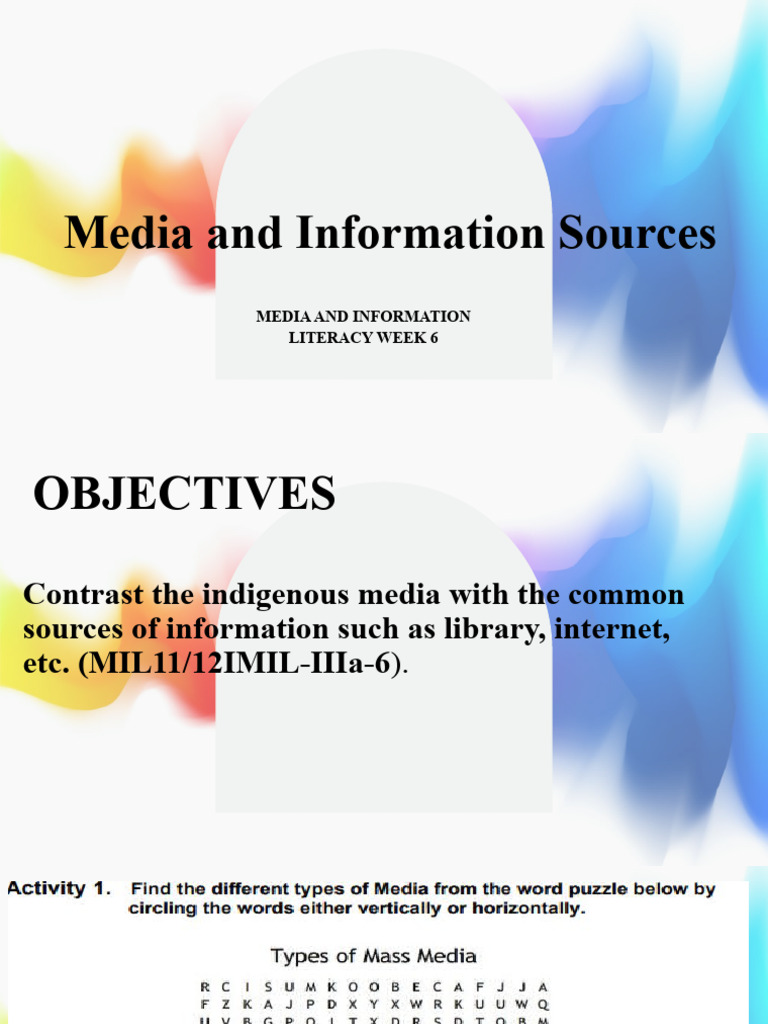 Media and Information Sources | PDF | Primary Sources | Traditional Knowledge