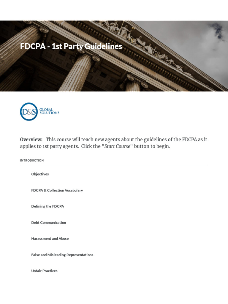 Fdcpa 1st Party Guidelines gPVRcX6z | PDF | Debt | Information