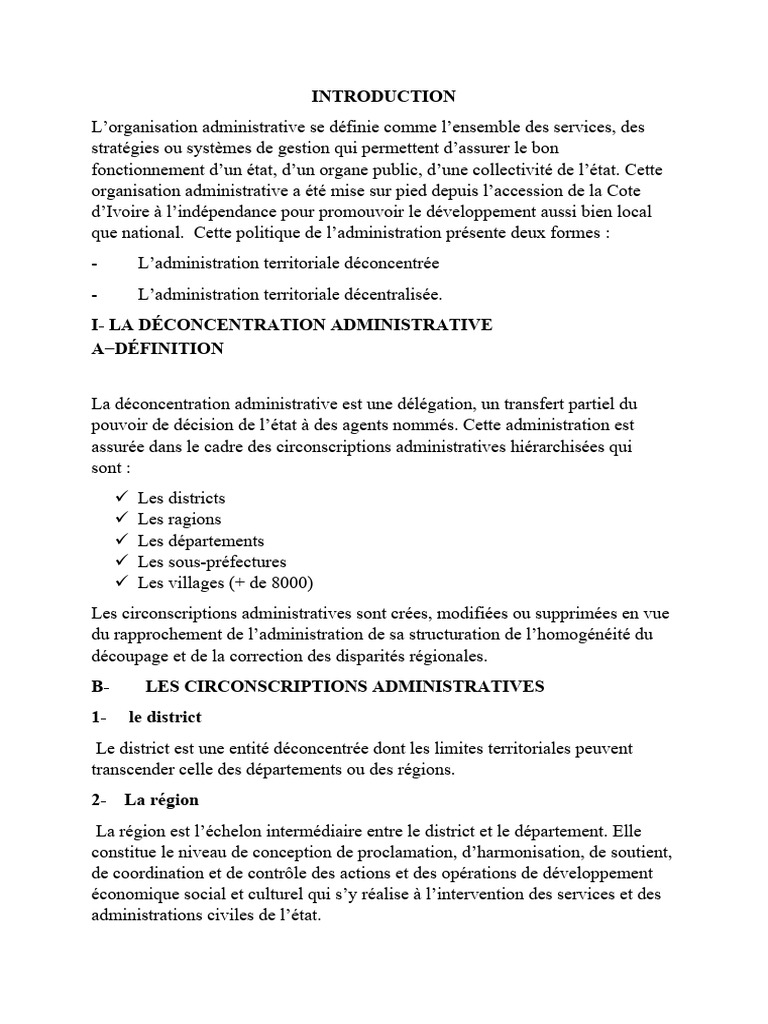 Déconcentration et décentralisation en Côte d'Ivoire | PDF ...