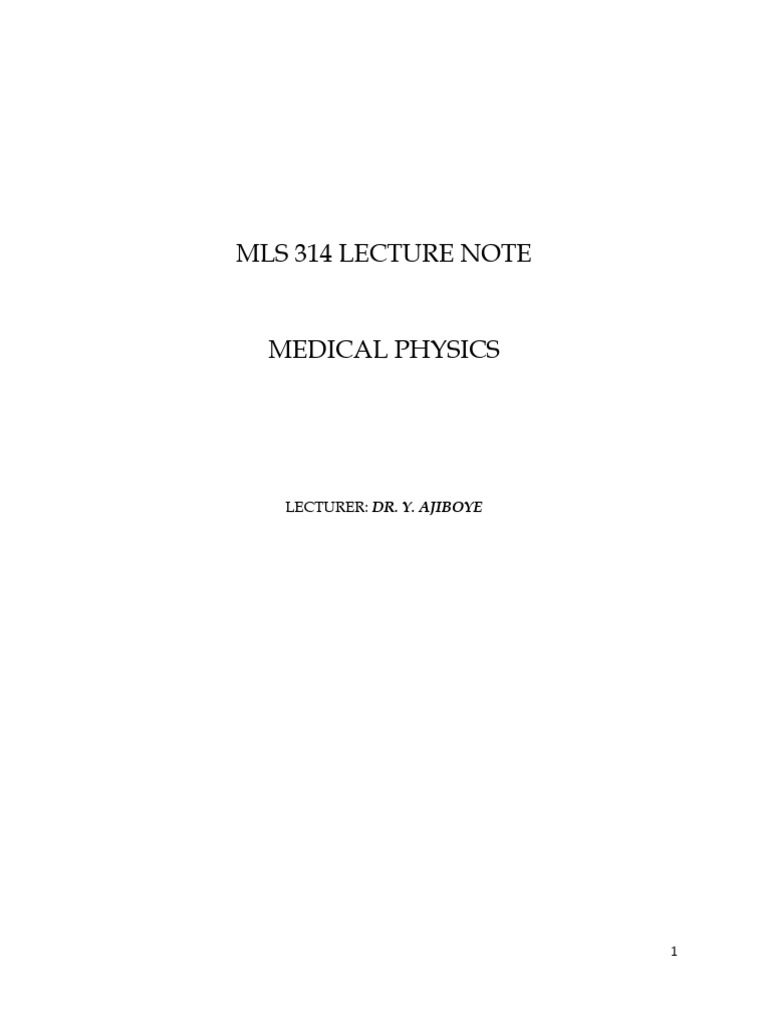 1587138047MLS_314_LECTURE_NOTE_(2019-2020) | PDF | Radiation Therapy ...