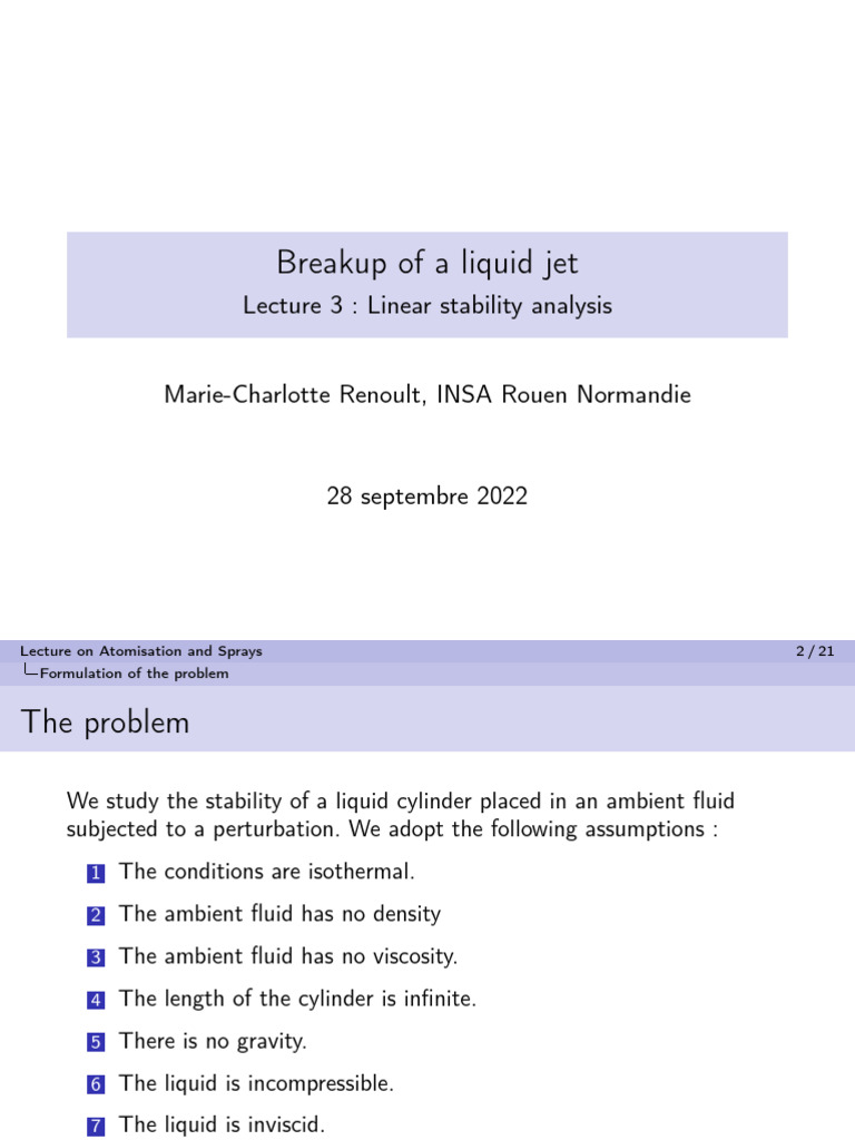 Slides - Atomisation - and - Sprays L3 | PDF | Equations | Eigenvalues ...